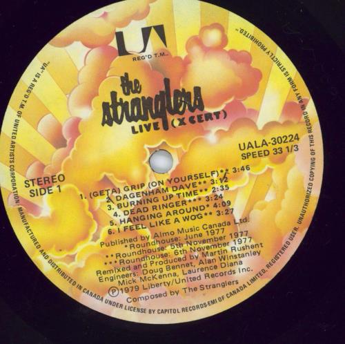 The Stranglers Live [X Cert] Canadian vinyl LP album (LP record) (777022)